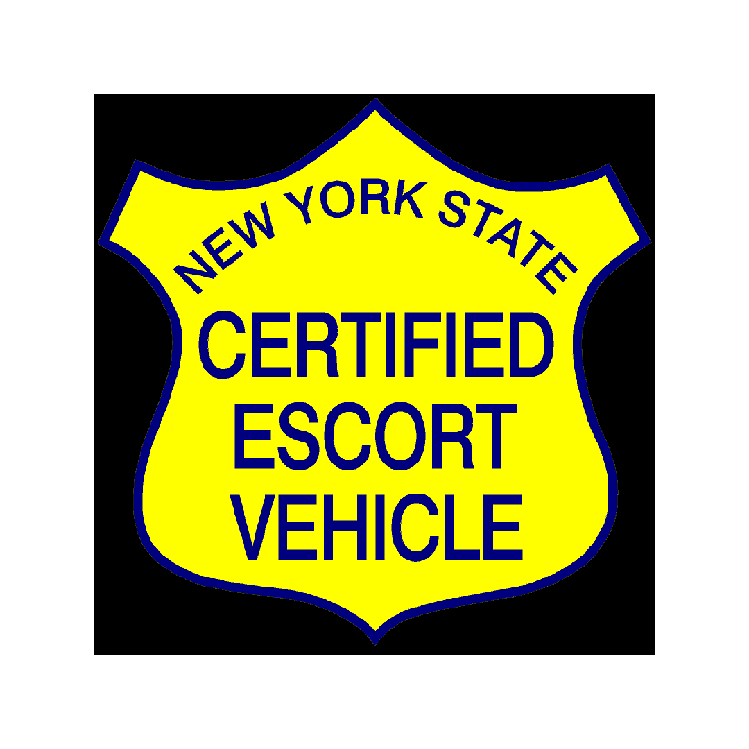 New York State Certified Escort Magnetic Vehicle Sign, Black Backgroun ...