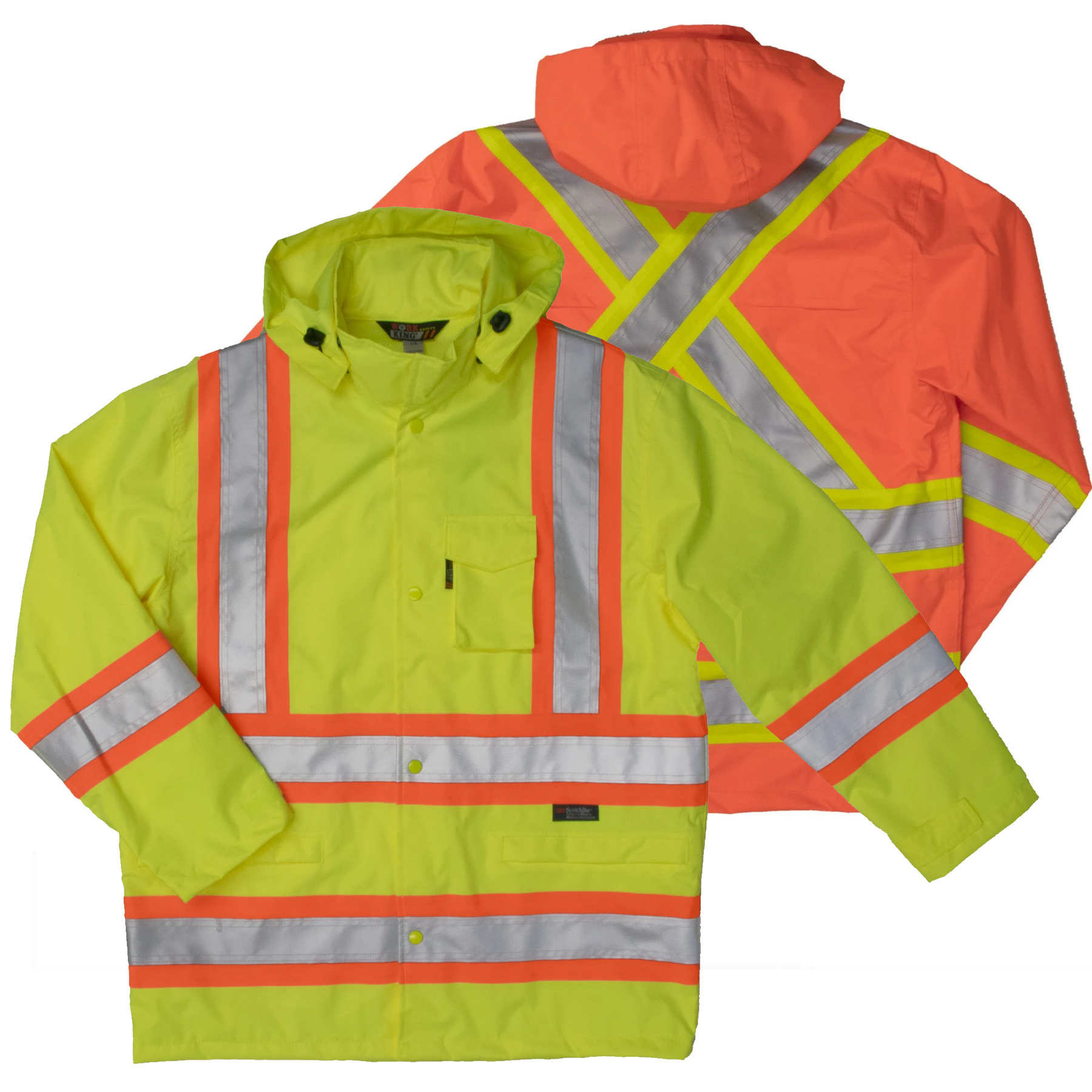 Tough Duck S372 Class 3 HiVis Waterproof Ripstop Rain Jacket – HiVis365 ...